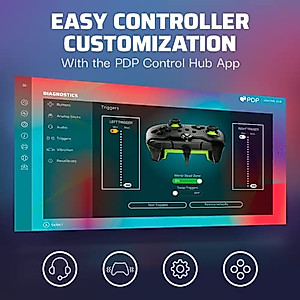 PDP Wired Xbox Game Controller - Licensed for Xbox Series X|S/Xbox One, Dual Vibration Gamepad, App Supported - Electric Black/Yellow (Amazon Exclusive)