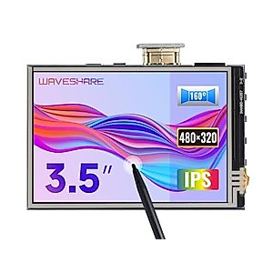 Waveshare 3.5inch Resistive Touch Screen LCD, Compatible with Raspberry Pi 5/4B/3B/Zero/Zero W/Zero 2W/Pico/Pico W/Pico WH, 480×320, HDMI, IPS, Supports Windows 11/10 / 8.1/8 / 7