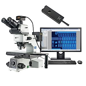 KOPPACE 25 Million Pixel 50X-500X Trinocular Bright and Dark Field Metallurgical Measuring Microscope DIC Conductive Particles