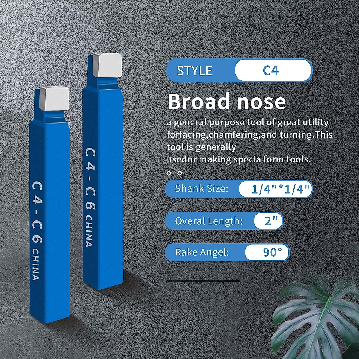 SENDUO 10PCS 1/4" Metal Lathe Tooling Carbide Tip Tipped Cutter Tool,C6 Bit Cutting Set,for Metal Lathe Turning, Boring, and Chamfering