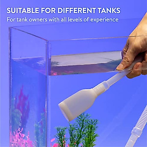 Luigi's Aquarium & Fish Tank Siphon and Gravel Cleaner - A Hand Fish Tank Cleaner Syphon Pump to Drain and Replace Your Water in Minutes!