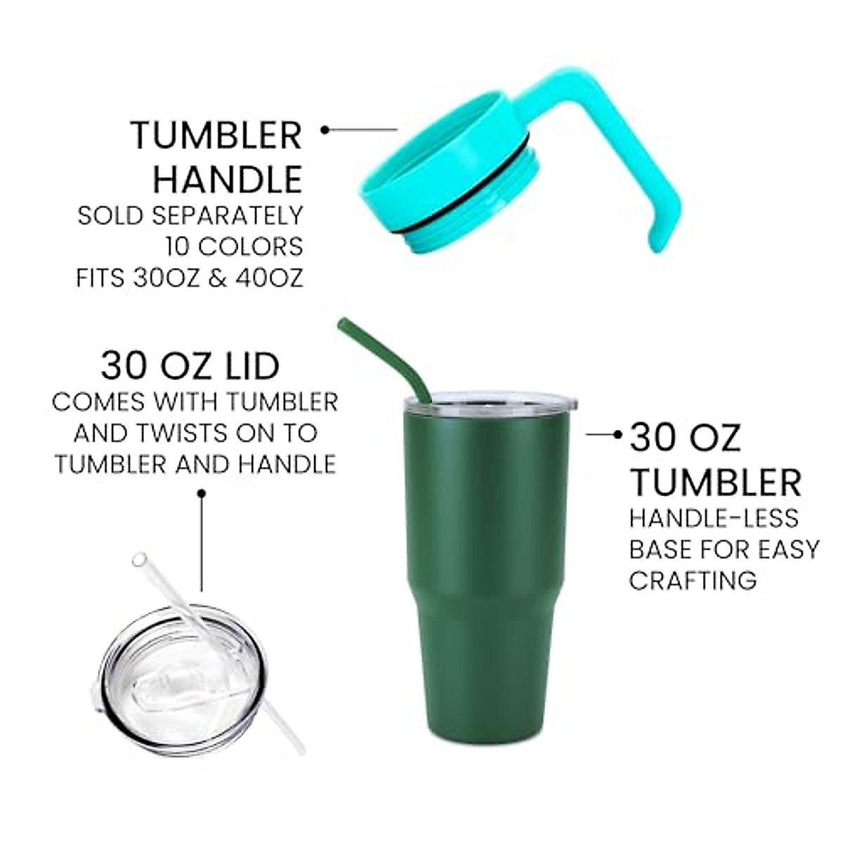 makerflo 30 oz Purple Powder Coated Tumbler Pack of 1 with Upgrad Handle Option, Includes a Sliding Splash & Leak Proof Lid, Ideal for Craft, Personalization (Laser Engraving, UV DTF, Epoxy, Vinyl)