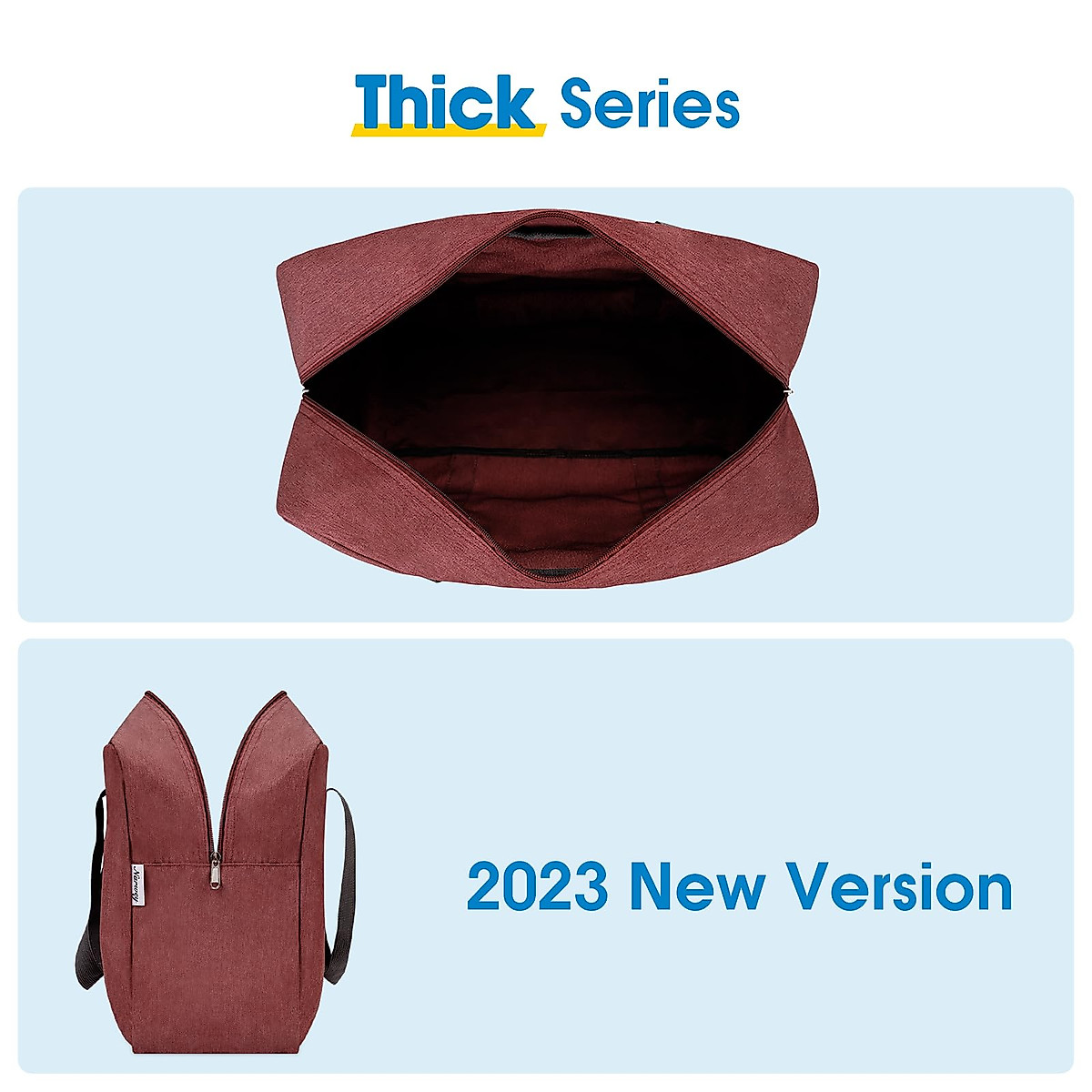 For Spirit Airlines Personal Item Bag 18x14x8 Foldable Travel Duffel Bag Tote Carry on Luggage Duffle Weekender Overnight for Women and Men (1112 Thick Series Jujube Red)