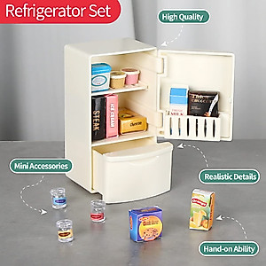 TAKIHON Dollhouse Furniture Set,Dollhouse Bathroom/Kitchen/Fridge/Washing Machine Laundry Set for Kids,Doll House Miniature Accessories,Educational Pretend Play Toys for Toddler,Boys,Girls