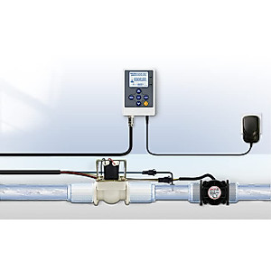 DIGITEN Water Flow Control Meter LCD Display Controller+G3/4" Water Hall Sensor Flow Meter Flowmeter Counter 1-60L/min+G3/4" Electric Solenoid Valve Normally Closed N/C+DC 12V Power Adapter