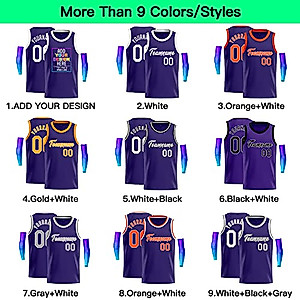 Custom Basketball Jersey Stitched or Printed Personalized Team Uniform Tank Top for Men/Kids Purple