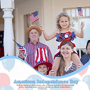 HIFANMM 4th of July Headband Independence Day Hair Accessories Patriotic Party Hair Supplies USA Flag Star Design Blue Red Ribbon Stars Hair Decoration Cute Hair Hoop for Women Girls Kids 1 Pcs