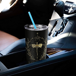 Fourth Dragon Tumbler Wing Empyrean Rider War College 20 oz Stainless Steel Insulated Tumblers with Lid and Straw Bookish Acotar Travel Coffee Mug Gifts