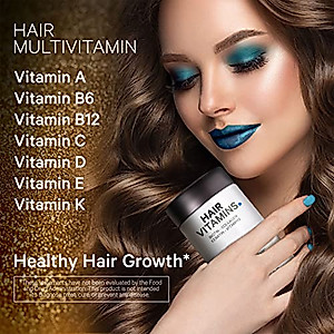 Codeage Hair Vitamins 10000 mcg Biotin, Keratin, Collagen, Vitamin A, B12, C, D3, E, Zinc, Inositol - Hair Care Support for Strength, Thickness Growth - Healthy Hair Supplement Pills - 120 Capsules