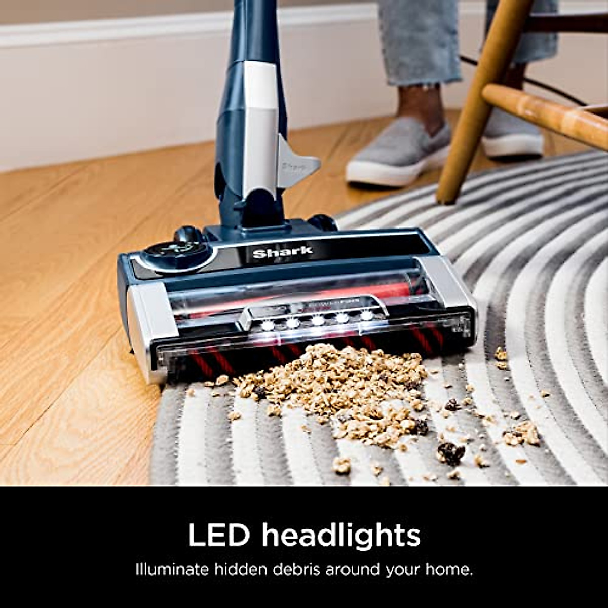 Shark HZ3002 Stratos Ultralight Corded Stick Vacuum with DuoClean PowerFins HairPro, Self-Cleaning Brushroll, & Odor Neutralizer Technology, Navy