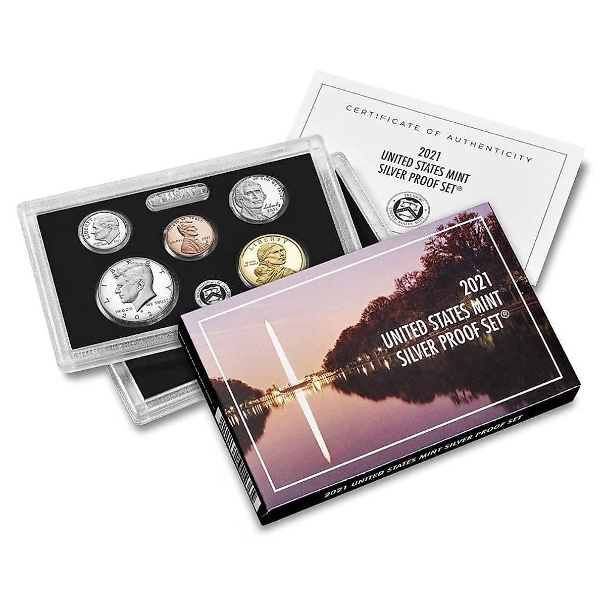 2021 S U.S. Mint 7 Coin Silver Proof Set - OGP box and COA Proof