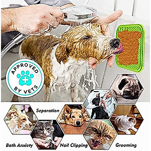 Kwispel Dog Licking Mat, 3 Pcs Large Licking Mat for Dogs with Suction for Anxiety, Peanut Butter Dog Licking Mat Slow Feeder Dispensing Treater Lick Pad for Dogs Cats Grooming Bathing and Training