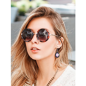 MTLEE 9 Pairs Boho Dangle Earrings Set Pearl Drop Crystal Earrings for Women Teardrop Earrings Rainbow Earrings