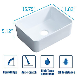 Ufaucet 16x12 Ceramic Vessel Sink