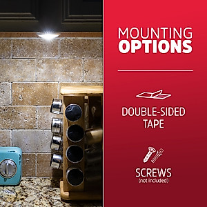 Energizer LED Tap Light, 2 Pack, Silver, Battery Operated, Wireless Lights, Stick On Light, Portable, Under Cabinet Lighting, Push Light, Ideal for Kitchen Under Cabinet, Closets, and More, 37107