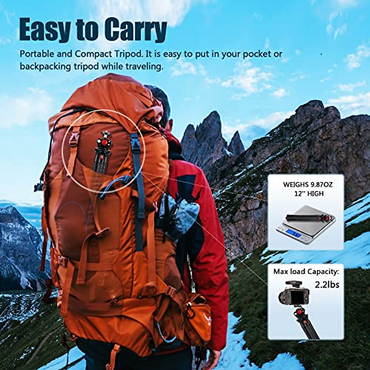 Phone Tripod, Lammcou 3 in 1 Flexible Tripod for Camera, Cell Phone, Universal 360 Degree Rotation Phone Holder with Tilt Ballhead for Video Recording, Vlogging, Live Streaming (Black)