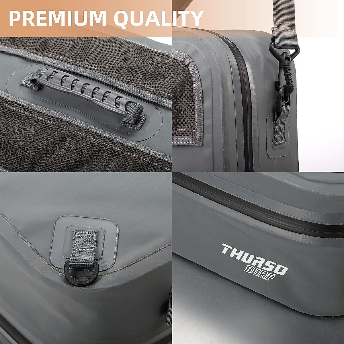 THURSO SURF Waterproof Paddle Board Cooler Bag Paddle Board Accessories SUP Deck Bag Multi-Functional Durable PVC Material Mesh Top Pocket Portable Premium Insulated Spacious 20 Can