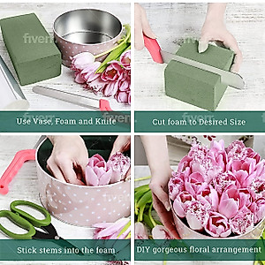 Pack of 6 Dry Floral Foam Blocks for Artificial Flower Arrangements, Styrofoam for Artificial Flowers & Crafts Supplies - with Craft Foam Block Cutting Knife, Styrofoam Blocks - 8.75"L x 4"W x 2.75"H