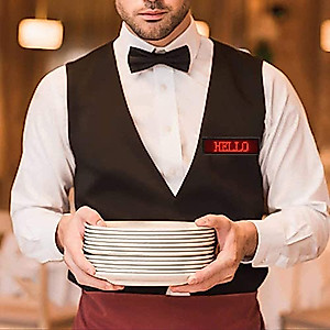 LED Name Badge for Business, USB Programming Digital Display 44 x 11 Pixels Use Rechargeable LED Card Screen for Bar Hotel Party Supermarket School and Restaurant