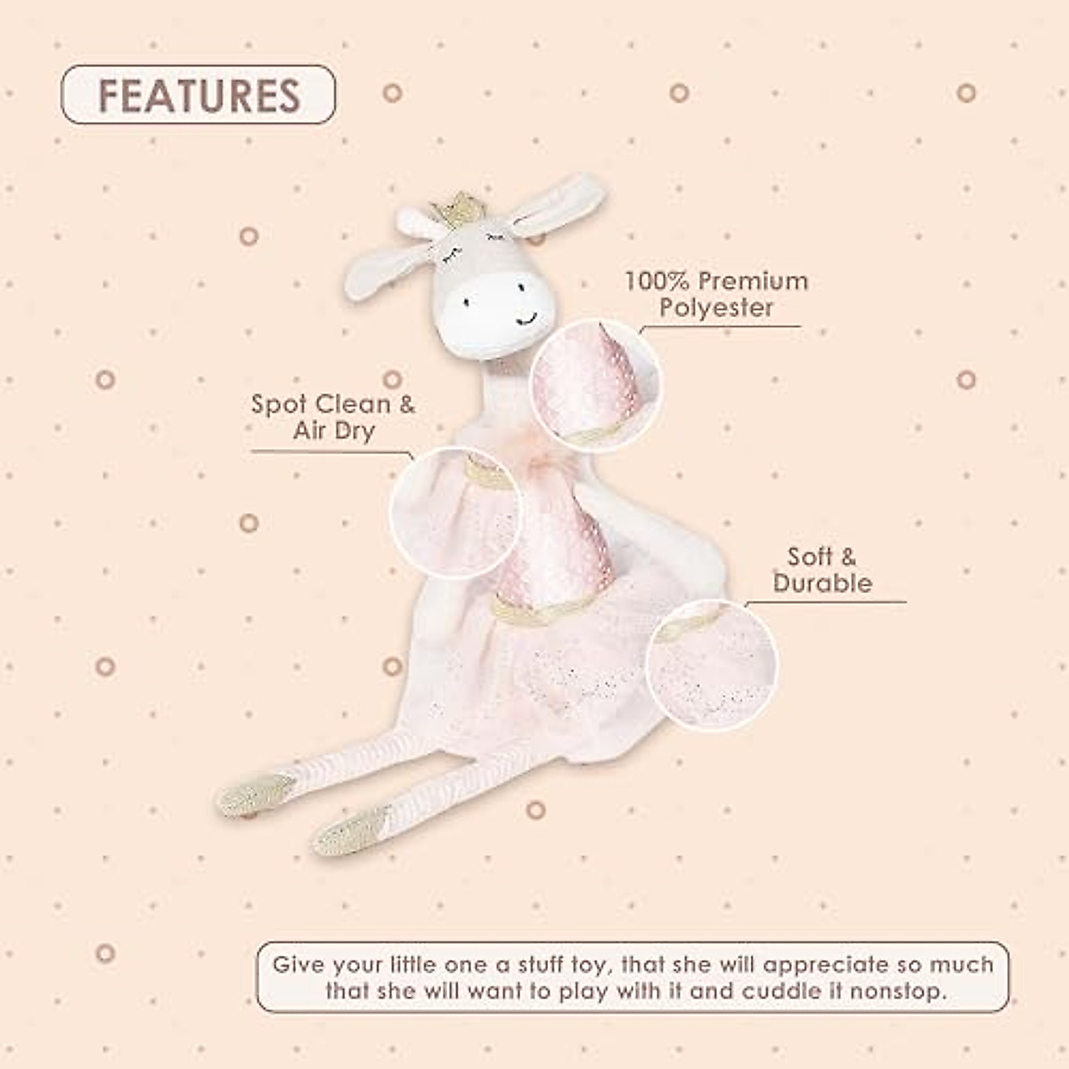 MON AMI Giraffe Ballerina Doll - 15", Plush Giraffe Stuffed Animal Doll, Use as Toy or Room Decor, Great Gift for Kids of All Ages
