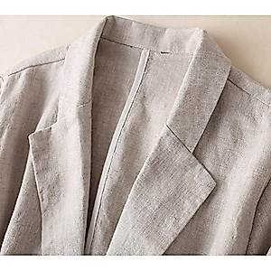 Linen Blazer Women Linen Jackets Casual Spring Summer Blazers Lightweight Clothes (Beige Blazer, M)