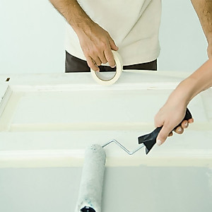 Lazybug studio Masking Tape 1 inch 12 Pack, Adhesive Painting Tape Bulk for General Purpose Use, 1 inch x 55 Yards x 12 Rolls, 660 Yards in Total