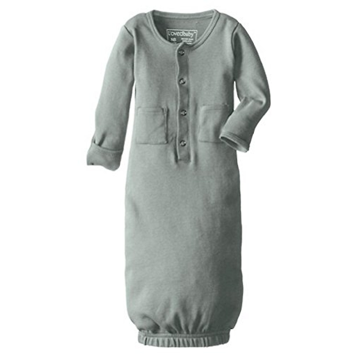 L'ovedbaby Unisex-Baby Newborn Organic Gown, Seafoam, 0-3 Months