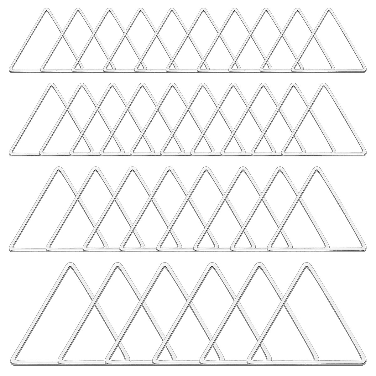 70Pcs Triangle Earring Beading Hoop,4Sizes Silver Earring Bead Connector Links Open Bezels Linking Rings Earrings Pendant for DIY Jewelry Making Finding,Earring Necklace,Crafts Supplies