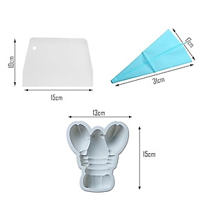 Stareal 4 Packs Layer Cake Pans, Silicone Pancake Molds, 4 Inch Novetly Cake Molds, Quick Release Layer Rainbow Baking Cake Pan for Wedding Birthday Christmas (Lobster)