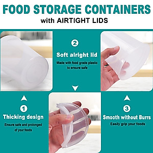 IJRPLM 50 Pack Deli Containers with Lids,32oz Plastic Deli Food Storage Containers, Leakproof Clear Takeout Container With Airtight Lids, BPA-Free, Microwave Dishwasher Freezer Safe,Heavy-Duty Quality