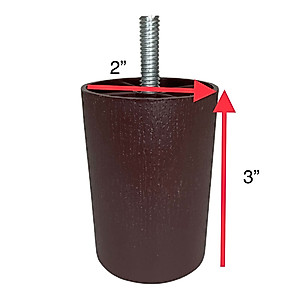 ProFurnitureParts 3.0" Inch Brown Round Tapered Plastic Sofa Couch Chair Legs Set of 4 (3.0)