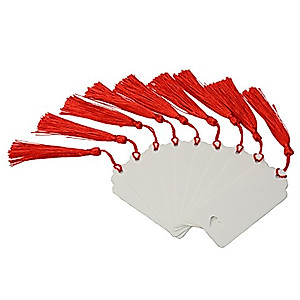 Makhry 100 Pcs Bookmarks for Women Thank You Gift Tags Book Markers with Tassels Inspirational Bookmarks Book Lovers Gifts for Women Girls Teens Students Theachers Graduations(White&Red)
