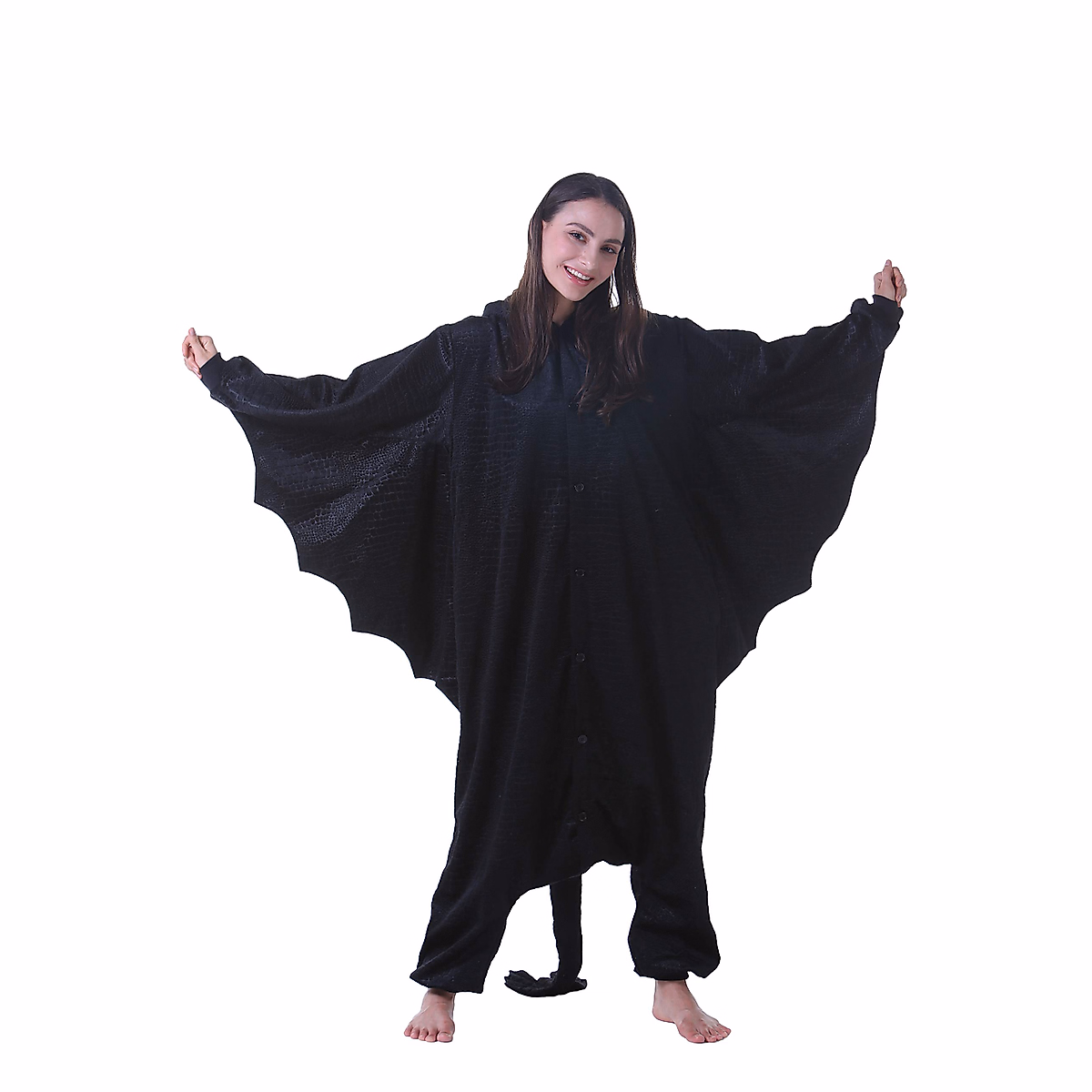 DarkCom Unisex Adult Animal Halloween Costume Cosplay Black Dragon Onesie One Piece Christmas Pajamas Sleepwear X-Large