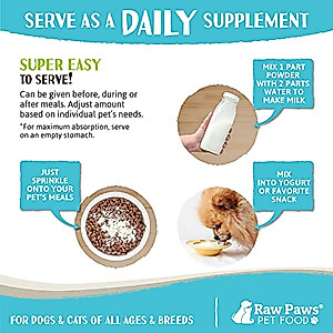 Raw Paws Pet Bovine Colostrum for Dogs Allergies & Immune Support, 5-oz - Made in USA, Pure Bovine Colostrum Powder for Cats - Bovine Colostrum Dogs Daily Supplement - Colostrum for Puppies & Kittens