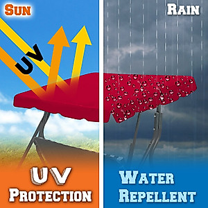 BenefitUSA Canopy ONLY Swing Chair Awning Outdoor Swing Cover Outdoor Patio Swing Canopy Replacement Porch Top Cover for Seat Furniture (65"x45", Burgundy)