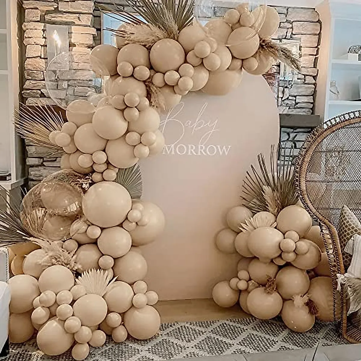 Nude Beige Balloon Double Stuffed Apricot Brown Balloons Garland Different Sizes Latex Tan Balloons Arch Kit for Neutral Baby Shower Jungle Theme Woodland Teddy Bear Birthday Boho Party Decorations……