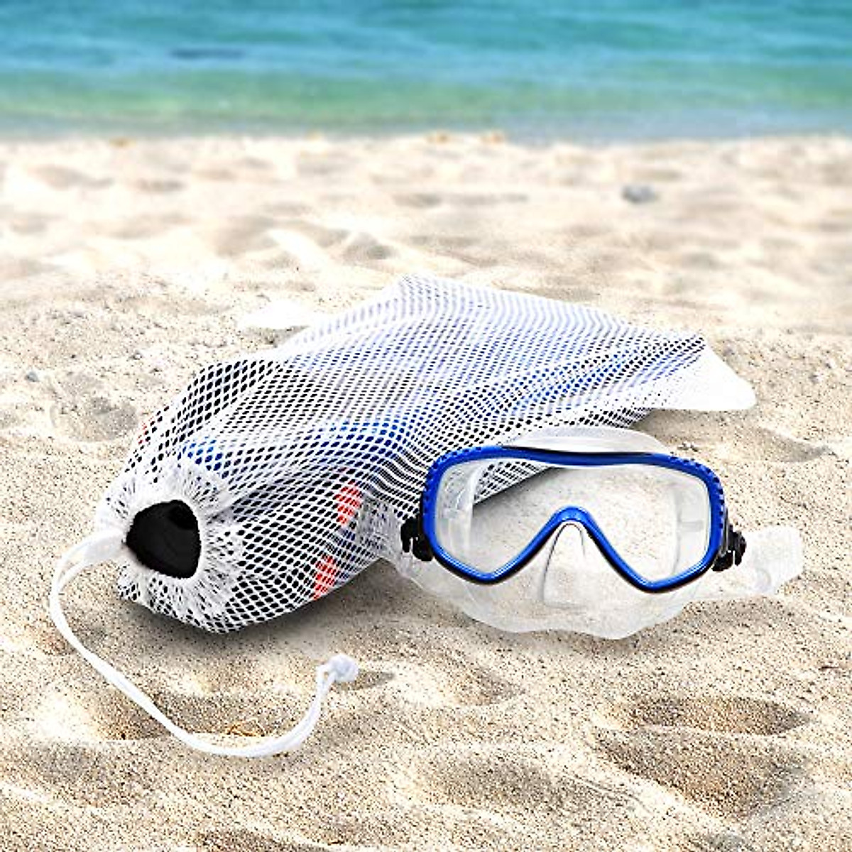 Champion Sports Mesh Sports Equipment Bag, Purple, 12x18 Inches - Multipurpose, Nylon Drawstring Bag with Lock and ID Tag for Balls, Beach, Laundry