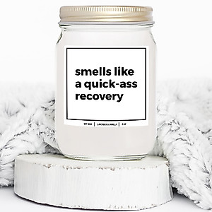 YouNique Designs Get Well Soon Candle 8oz, Get Well Candles, Post Surgery Gifts, Get Well Candle for Women, Men, Recovery After Surgery Gifts, Funny Surgery Recovery Gift (Lavender & Vanilla)