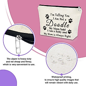Sazuwu Doodle Mom Gift Doodle Dog Lover Gift Makeup Bag Mother's Day Gift for Doodle Mom Birthday Gifts for Friend Female Cosmetic Bag Doodle Dog Owner Gifts Christmas Gifts Cosmetic Travel Pouch