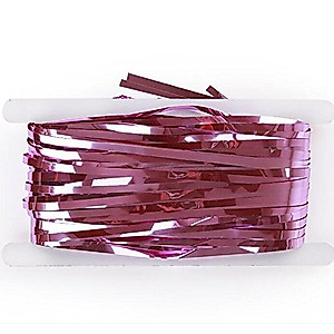 Fecedy 2pcs 3ft x 8.3ft Light Pink Metallic Tinsel Foil Fringe Curtains Photo Booth Props for Birthday Wedding Engagement Bridal Shower Baby Shower Bachelorette Holiday Celebration Party Decorations