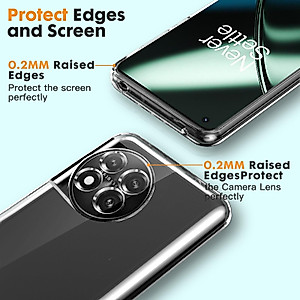 Oududianzi Case for Oneplus 11 5G,Non-Yellowing Shockproof Bumper Protective Phone Cover, Anti-Scratch Soft TPU Back(Transparent)