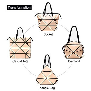 Geometric Luminous Purses and Handbags Holographic Reflective Crossbody Bag Irredescent Flash Rainbow Tote B