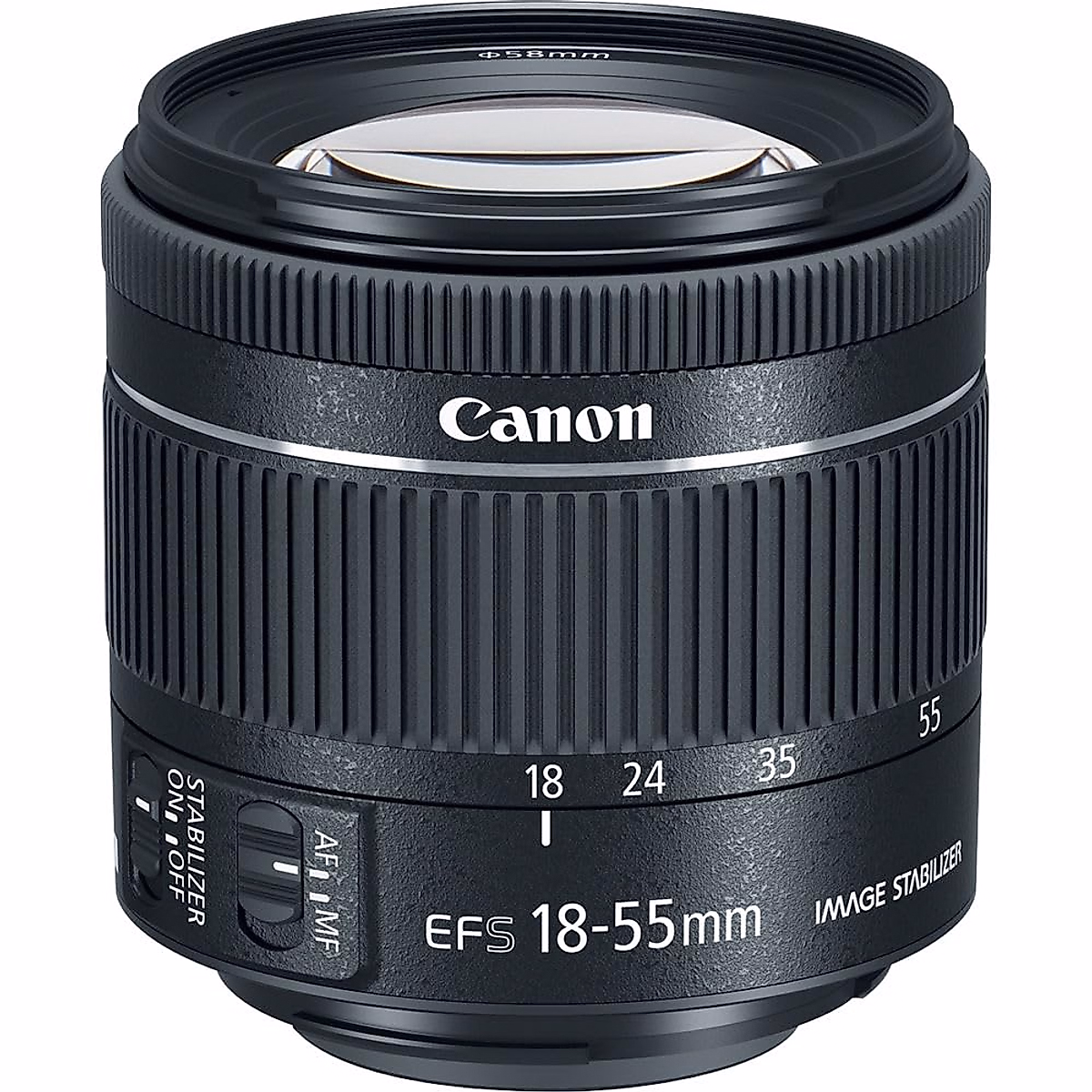 Canon EF-S 18-55mm f/4-5.6 is STM Lens (1620C002) + Filter Kit + Lens Pouch + Cap Keeper + Cleaning Kit + More (Renewed)