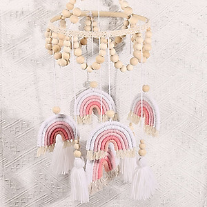 Boho Rainbow Nursery Mobile,Neutral Baby Crib Mobile,Baby Mobile for Crib,Crib Mobile for Girls,Macrame Rainbow Decor,Boho Crib Mobile Kids Room Nursery Decor