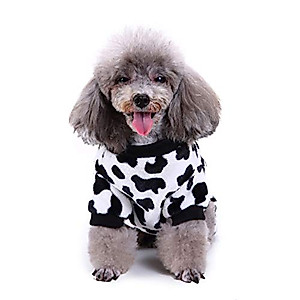 Cow Clothes Dachshund Clothes Thermal Pet Winter Clothes Adorable Milk Cows Pet Dog Clothes Comfy Polyester Autumn Winter Pajamas Coat Jumpsuit Teacup Chihuahua Clothes
