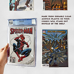 12pcs Clear Floating Comic Book Display Shelves, Comic Book Shelf Stand Wall Mount Display, Comics Books Case Frame Holder, Comic Book Showcase Display Case