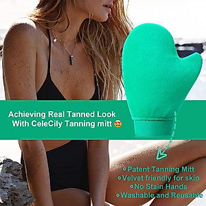 CeleCily Self Tanning Mitt Applicator Self Tanner Mitt Applicator Tanning Mitts Self Tanner Glove Self Tanning Glove For Self Tan Mitt Applicator Sunless Tanner Mitt Self Tanner Applicator Tanner Mit