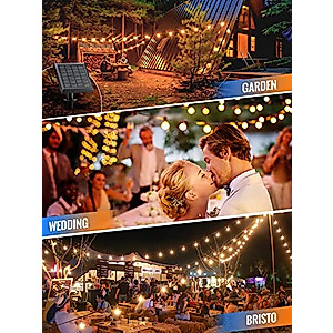 addlon 31(27+4) FT Solar String Lights Outdoor Last 15+Hrs Solar Patio Lights with 10 LED Edison Bulbs IP65 Waterproof Commercial Grade Ambience Patio Lights for Garden Backyard Bistro