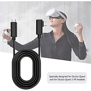 Tyralel Virtual Reality Headset Link Cable for Oculus Quest 2 and Quest 3, 5Gbps High-Speed Data Transmission and Fast Charging-16FT (5M)