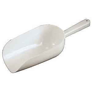 C.R. Mfg Plastic Flour Scoop, 16 oz. White. Overall Size 10" Bowl Size 3-1/4" x 6"